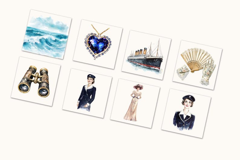 Titanic Clipart Bundle | Vintage Ocean Liner Watercolor Illustrations ...