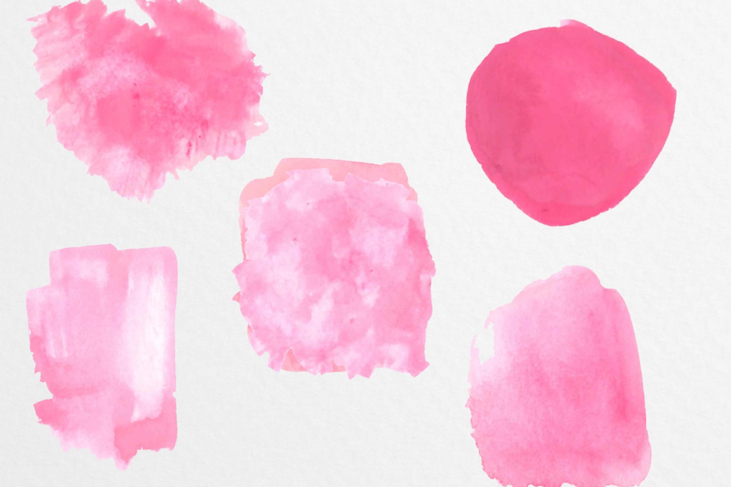 Pink Watercolor Splash Clipart Pink Watercolor Brush Strokes - Etsy