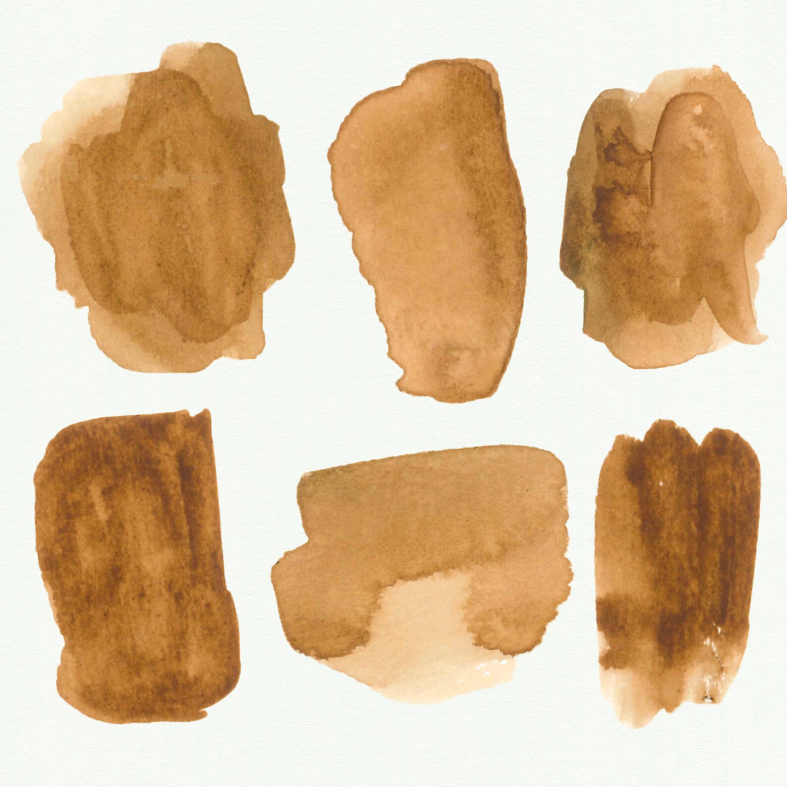 Brown Watercolor Splash Clipart, Brown Watercolor Brush Strokes ...