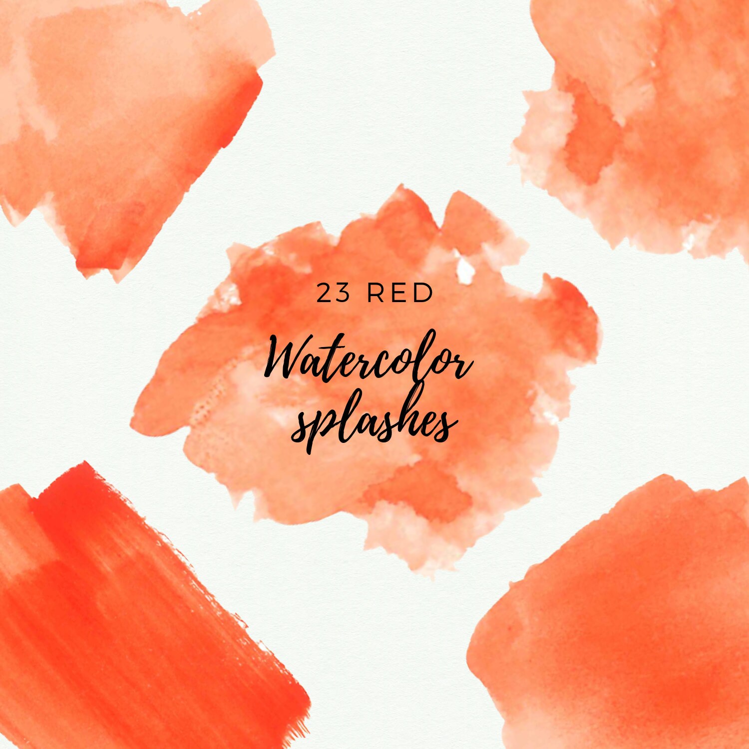 Red Watercolor Splash Clipart Red Watercolor Brush Strokes - Etsy