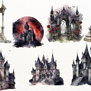 Watercolor Gothic Vampire Clipart, Victorian Dark Art, Instant Download ...