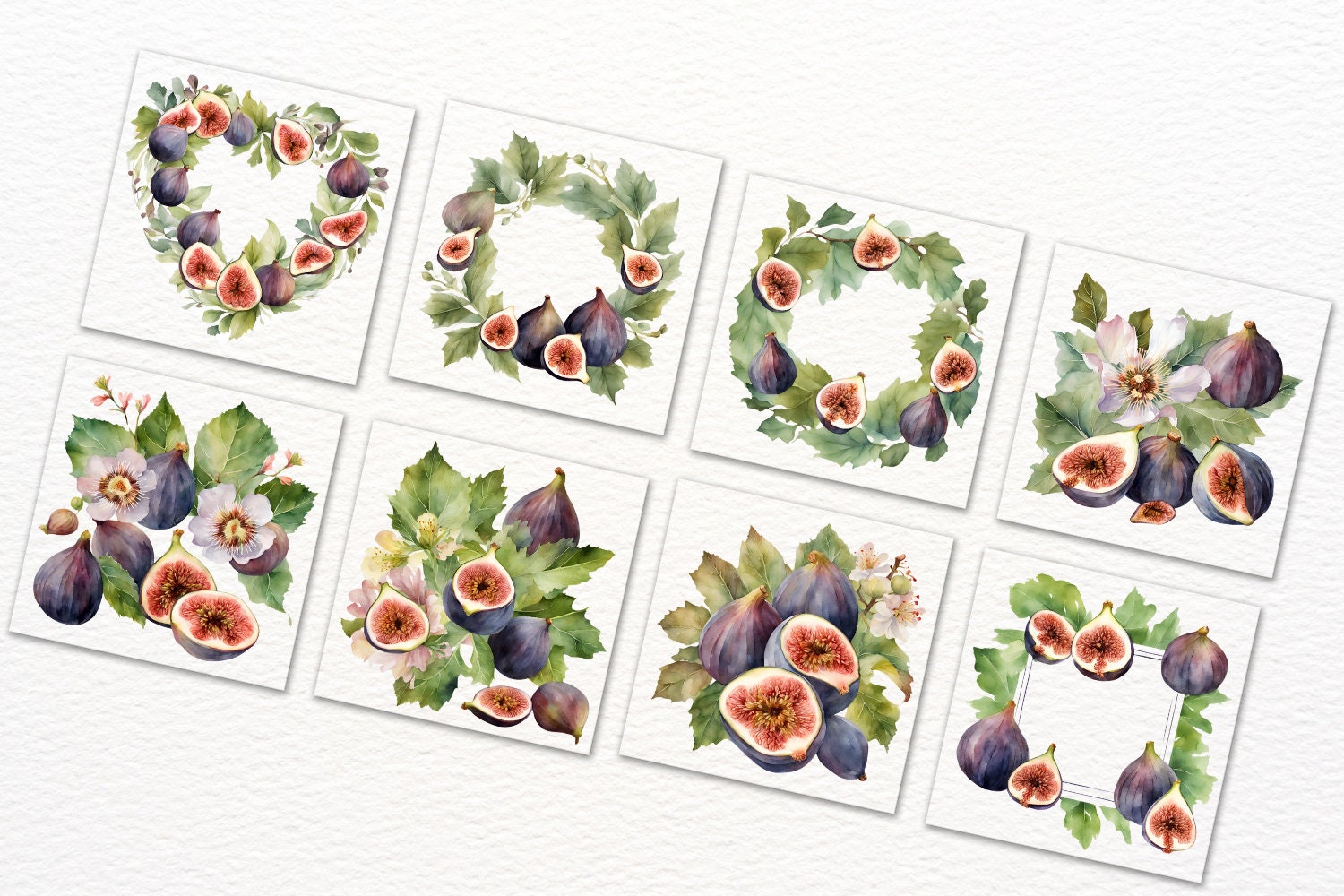 Watercolor Fig Clipart, Figs Watercolour Clipart Bundle, Summer Fruit ...