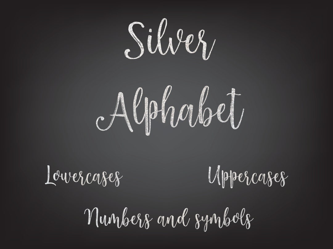 Silver Glitter Printable Alpahbet, Elegant Alphabet, Silver Font ...