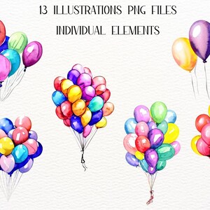 Watercolor Balloon Clipart Birthday Balloons PNG - Etsy