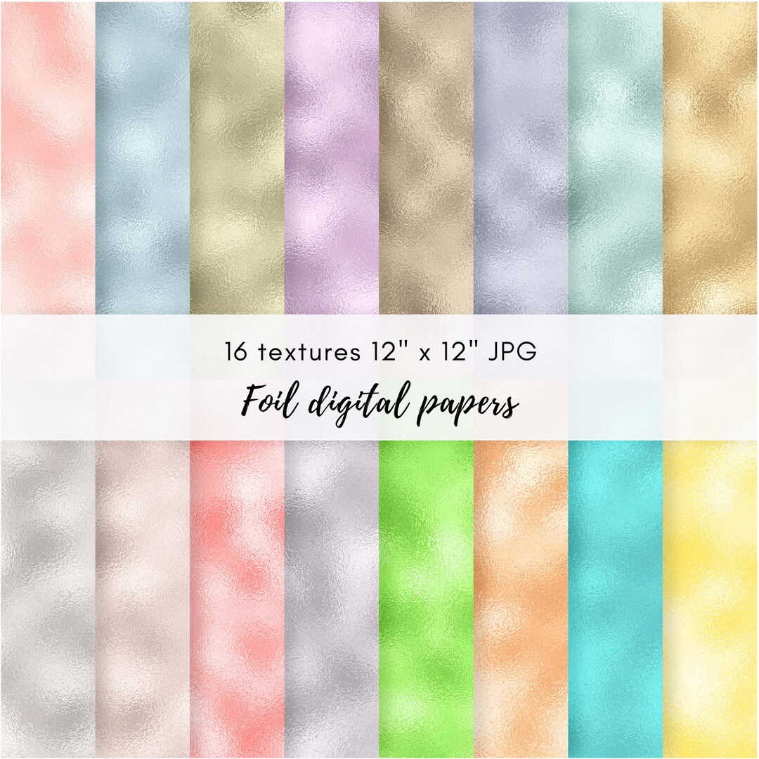 Luxury Metallic Foil Texture Papers - 12 Inch Digital Backgrounds - Etsy