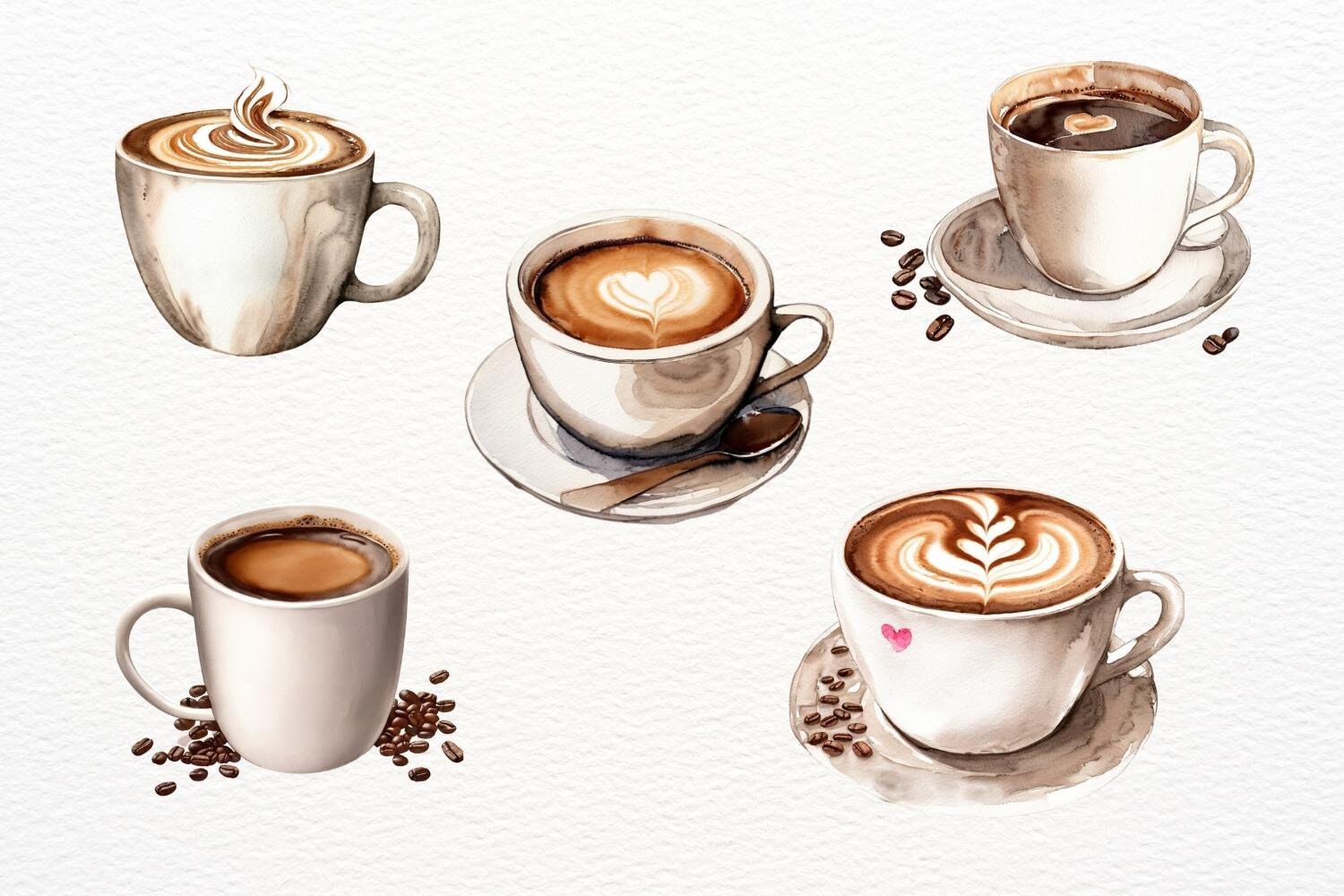 Watercolor Coffee Mugs and Cups Clipart - Etsy