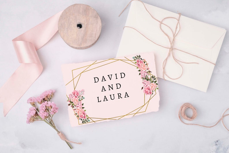 Decorative Frames, Watercolor Floral Geometric Frames, Rose and ...