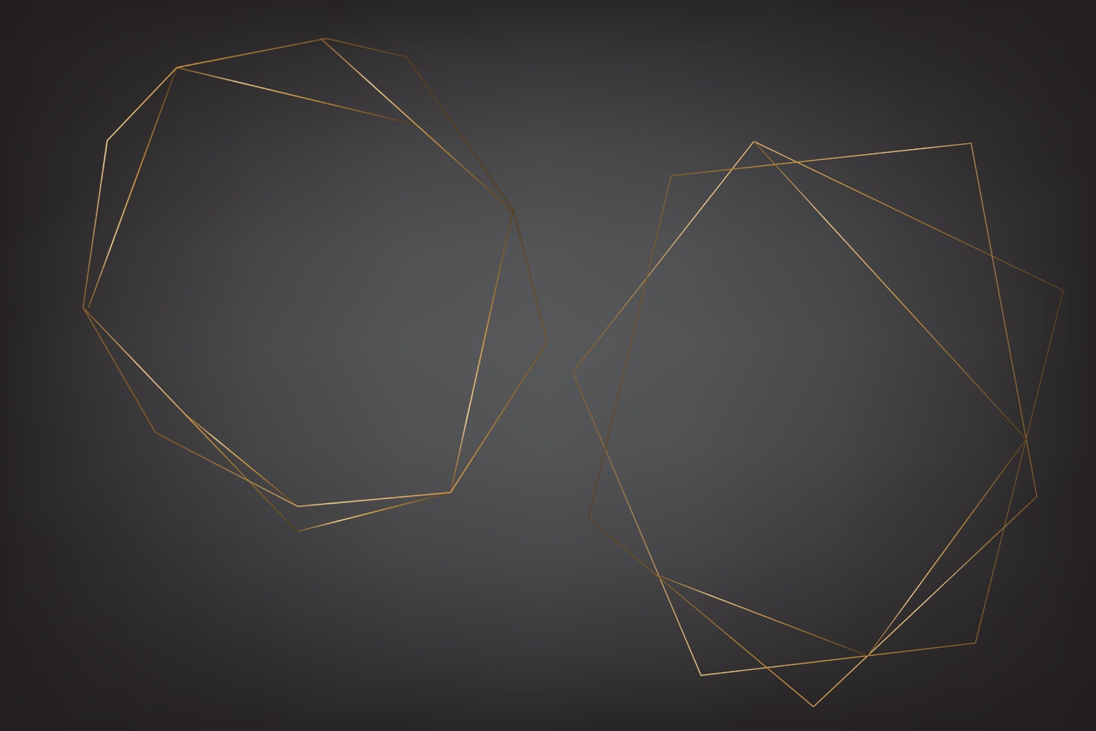 Modern Gold Polygonal Frame Clipart, Thin and Elegant Golden Frames ...