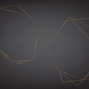 Modern Gold Polygonal Frame Clipart, Thin and Elegant Golden Frames ...