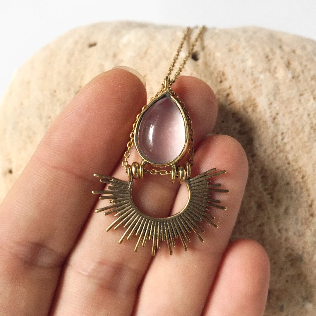 Unique Gem Quality Rose Quartz Pendant - Etsy