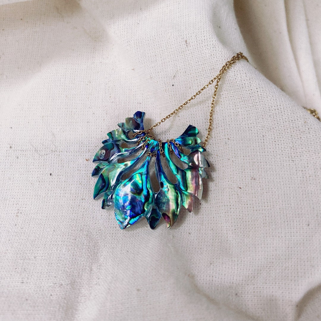 Hand Carved Abalone Shell Necklace - Etsy