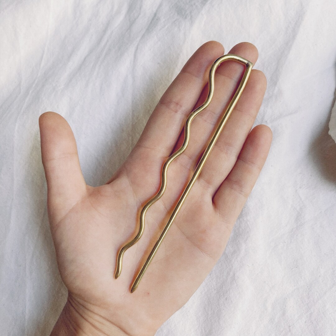 Mermaid Whirl Brass Metal Hair Fork - Etsy