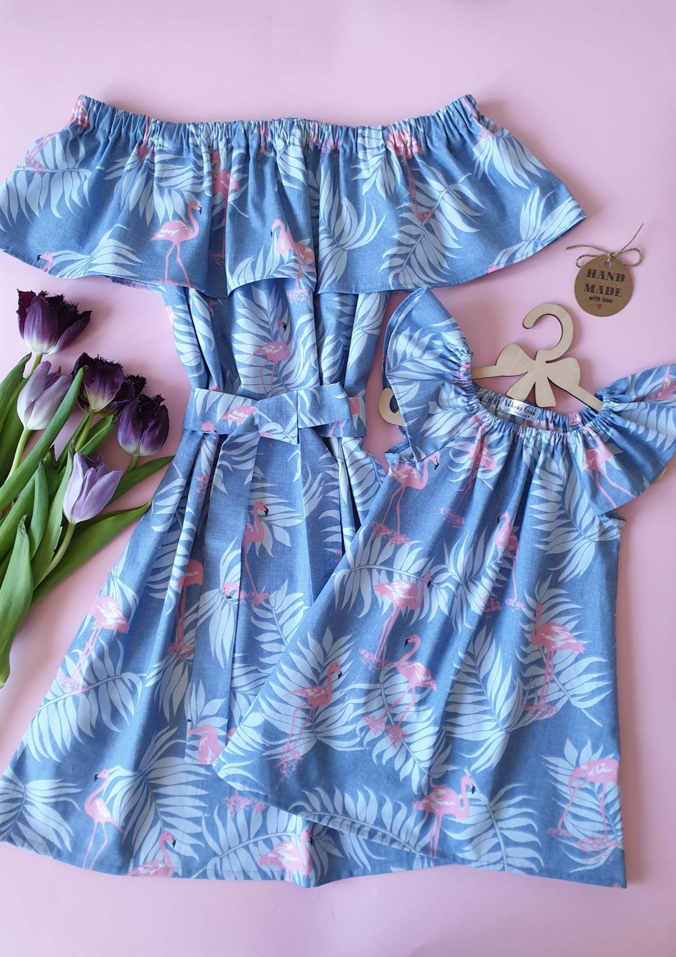 Matching girls dress Toddler dress Flamingo dress Girls | Etsy