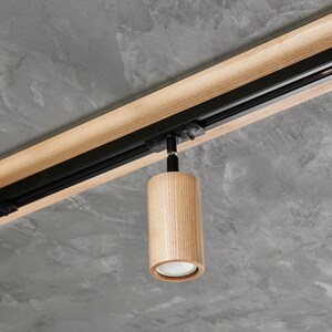 Track Lighting Wide Wooden Base Industrial Light - Etsy