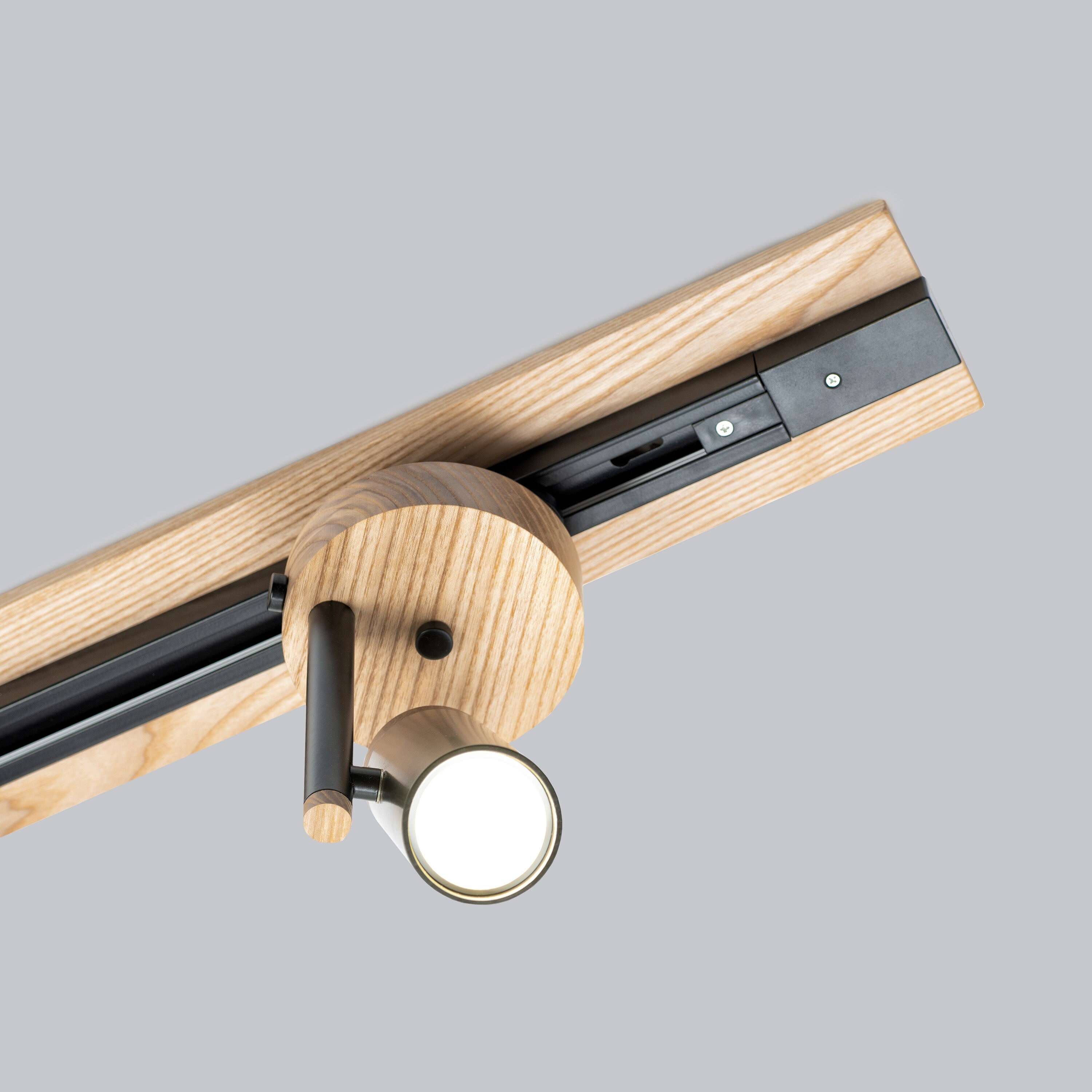 Track lighting with wide wood base Industrial ceiling light | Etsy