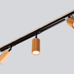 Industrial Wooden Track Lighting Handmade Lights - Etsy
