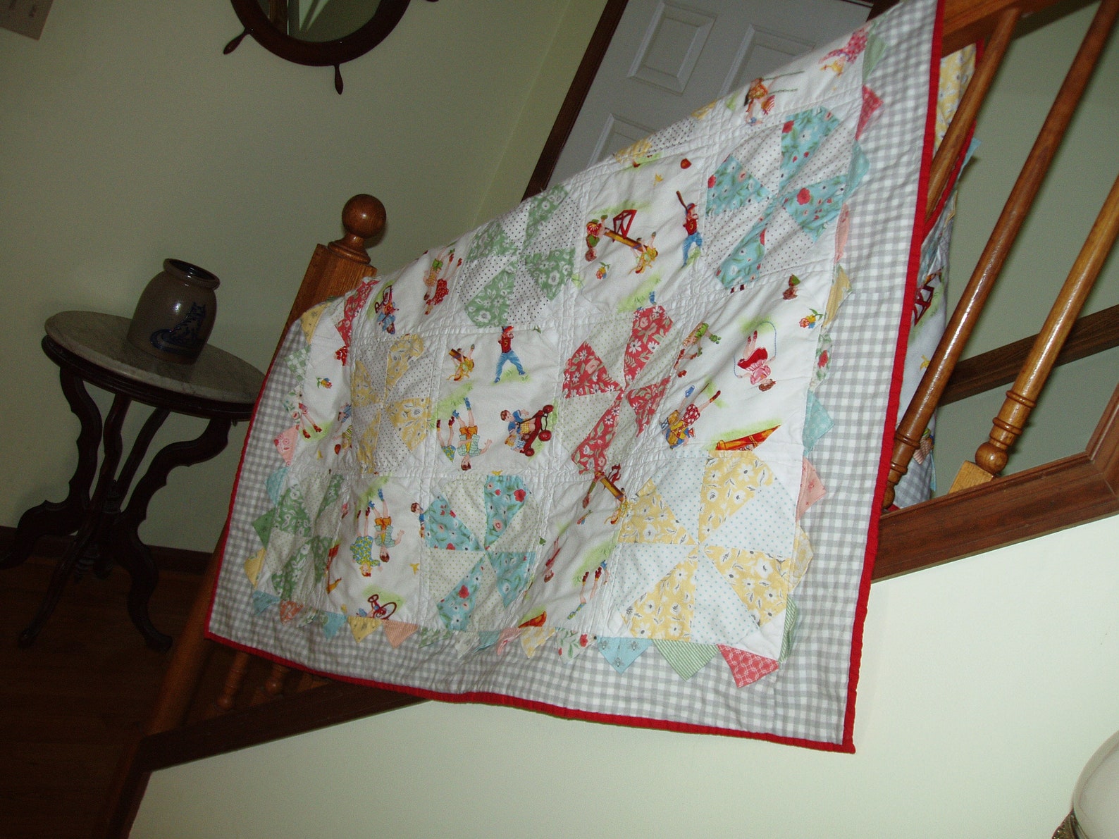 Prairie Point Baby Quilt-pinwheels-prairie Points-children at Play ...
