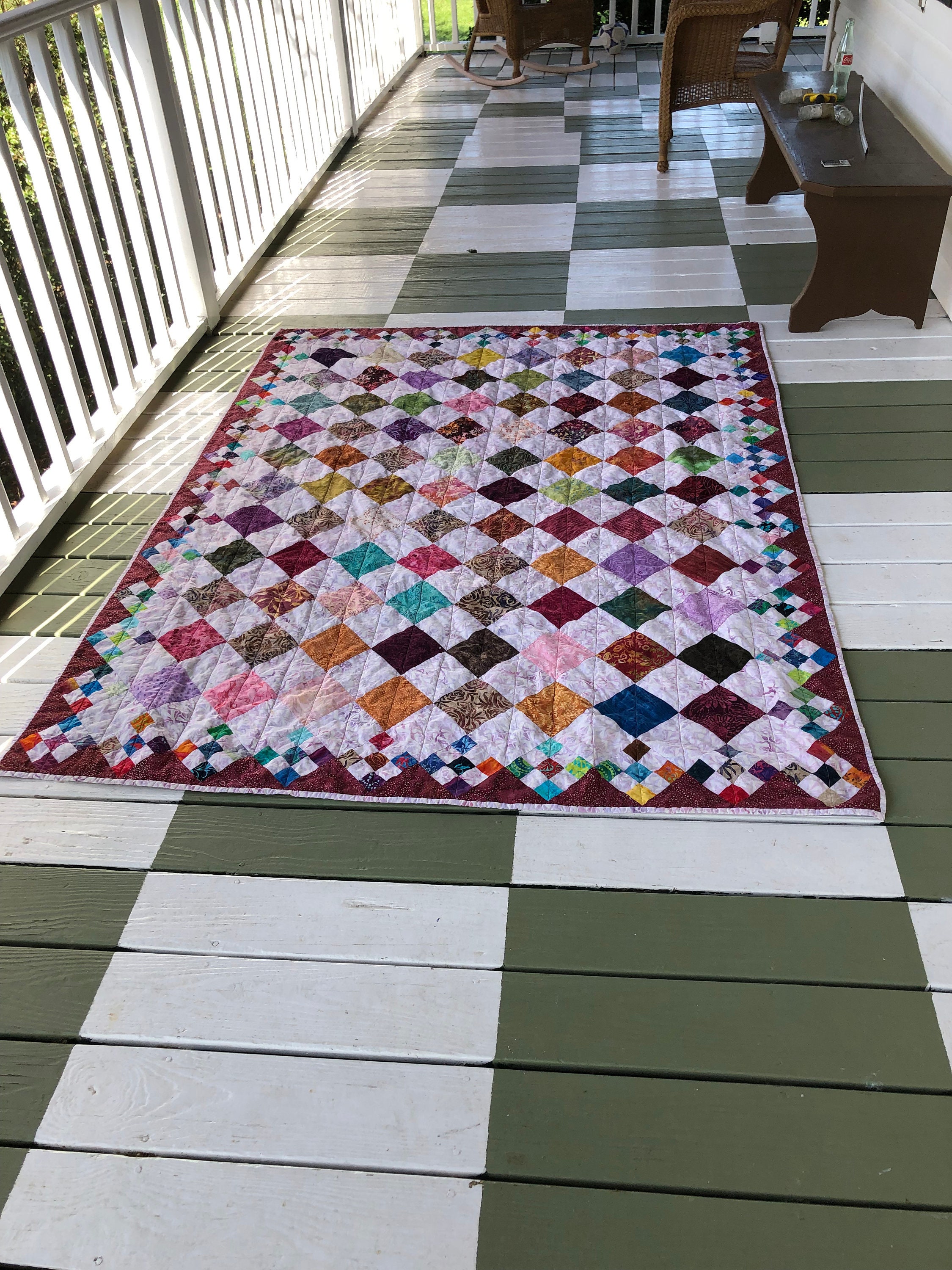 Tonga Batiks Twin Quilt stain Glass Window 80x60 - Etsy