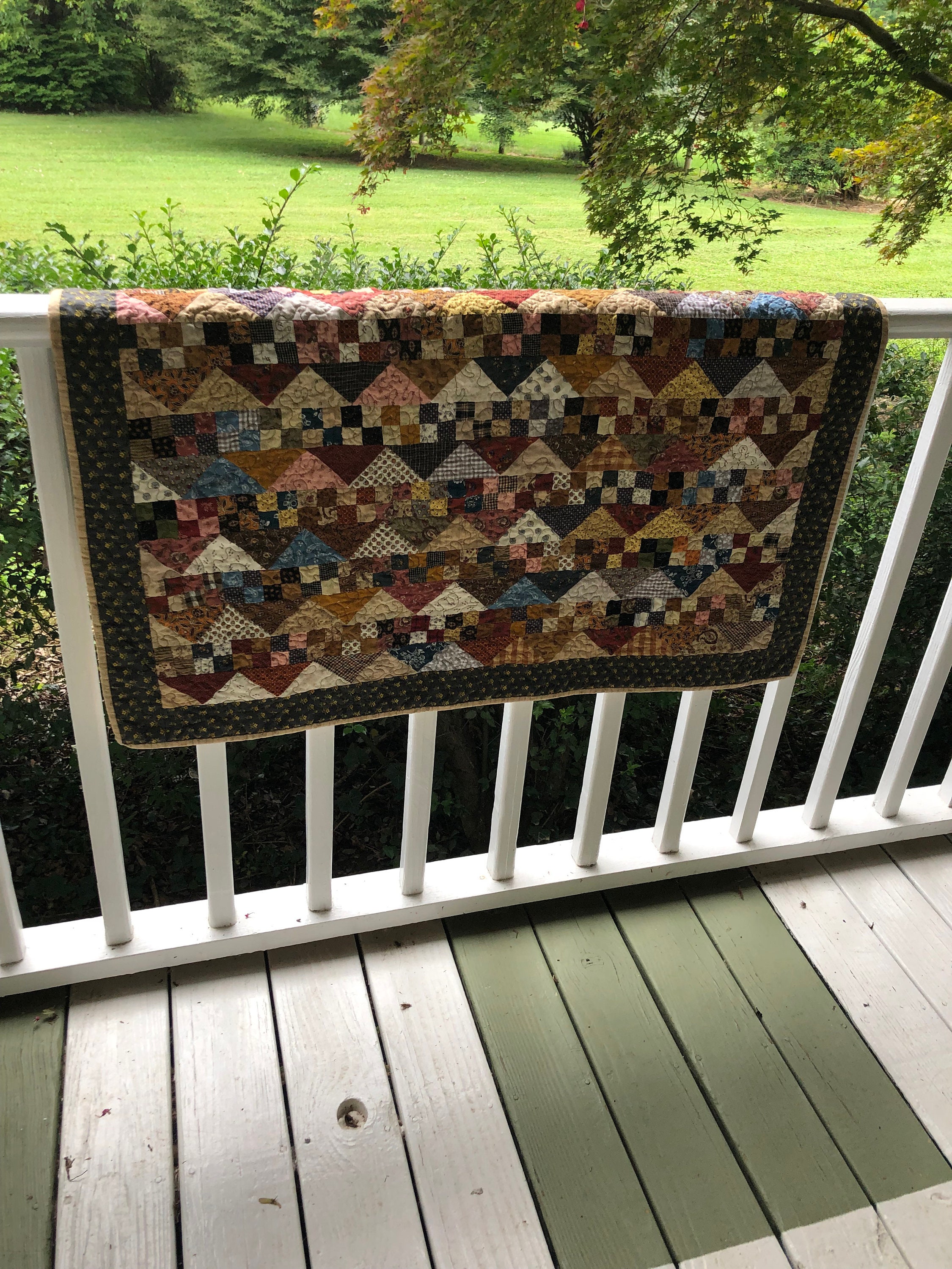 Civil War Reproduction Wall Quilt, parlor Music, 40x34 Browns, Creams ...
