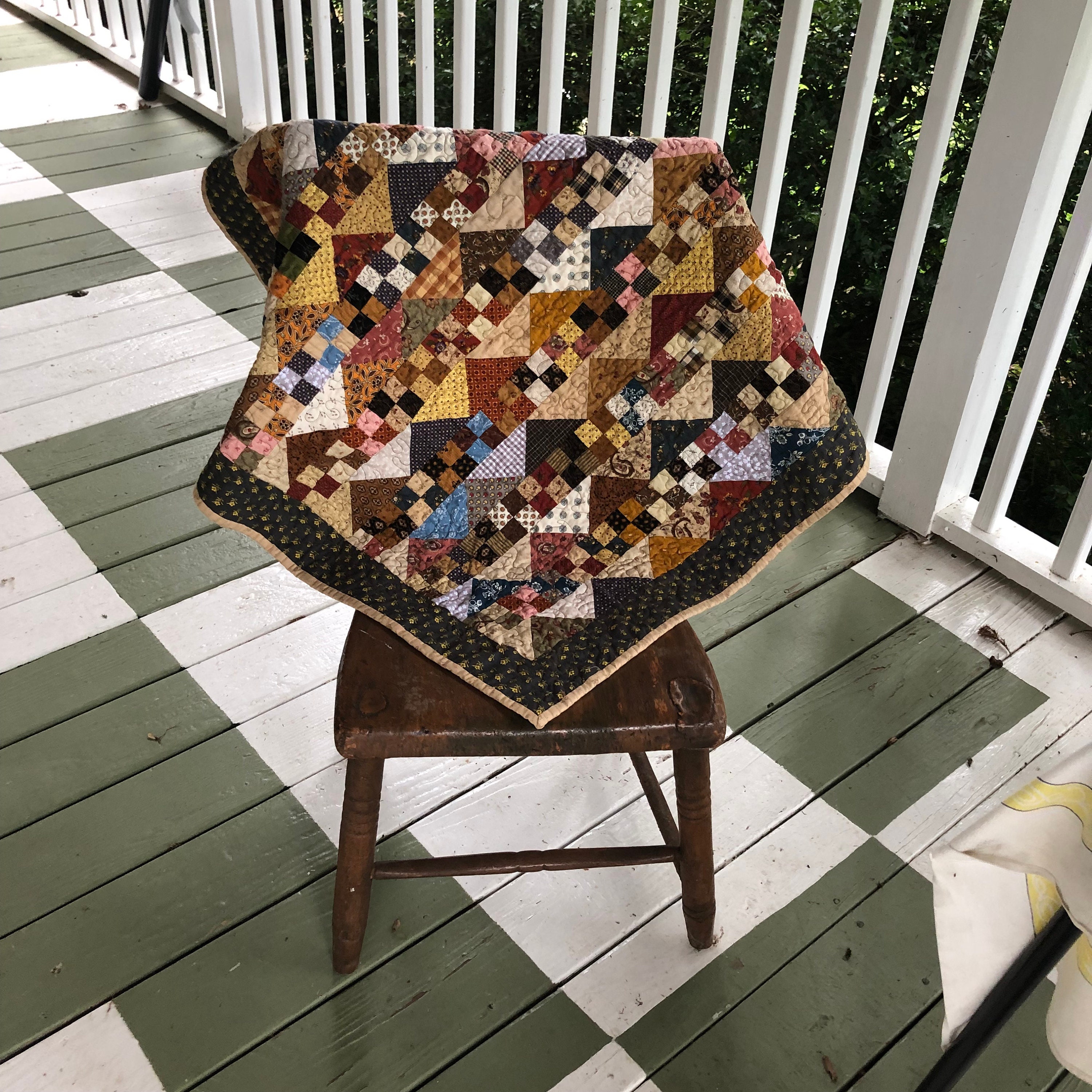 Civil War Reproduction Wall Quilt, parlor Music, 40x34 Browns, Creams ...