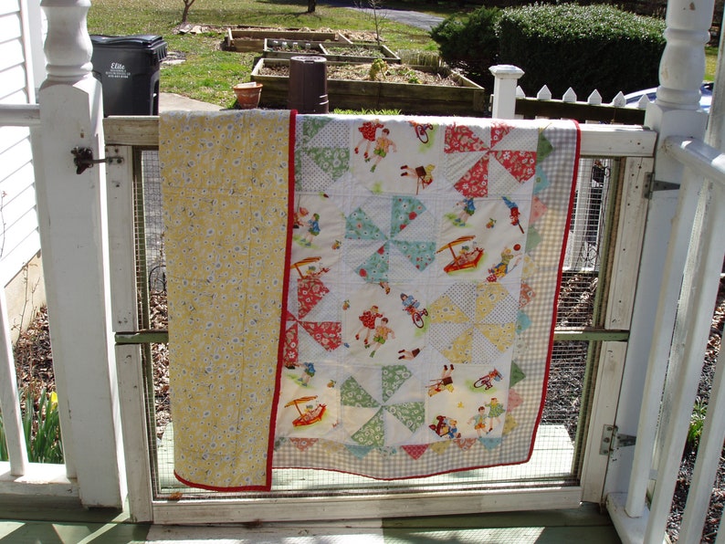 Prairie Point Baby Quilt-pinwheels-prairie Points-children at Play ...