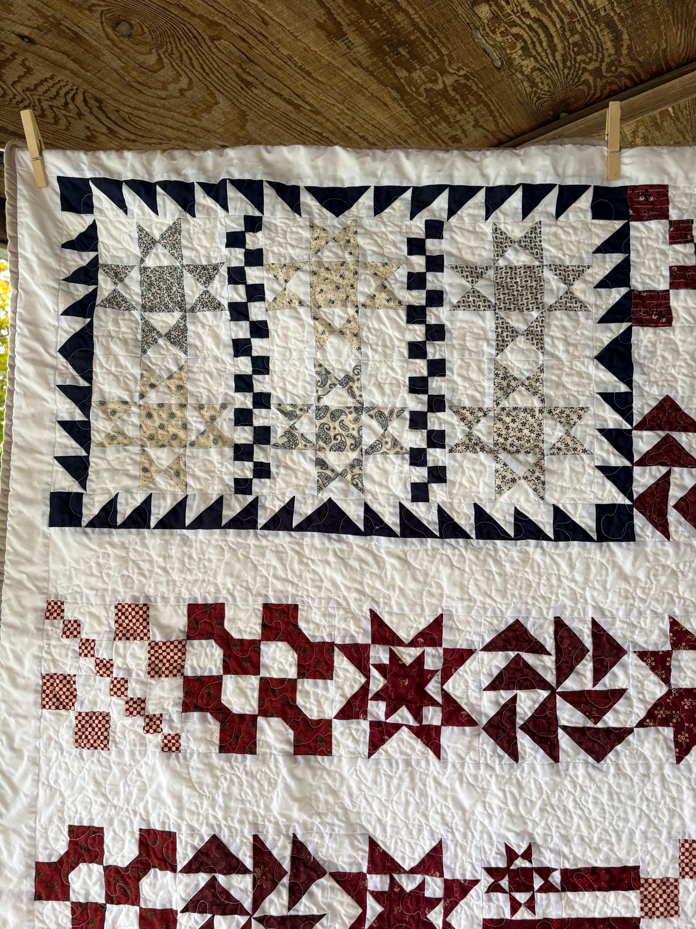 Patriotic Quilt: Waving Flag Wall Hanging, Red White Blue, 55x34 - Etsy