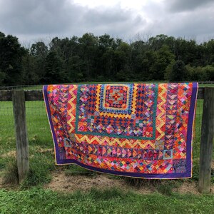 Kaffe Fassett Lap Size Quilt "carnival", 78"x78", Bright and Colorful ...