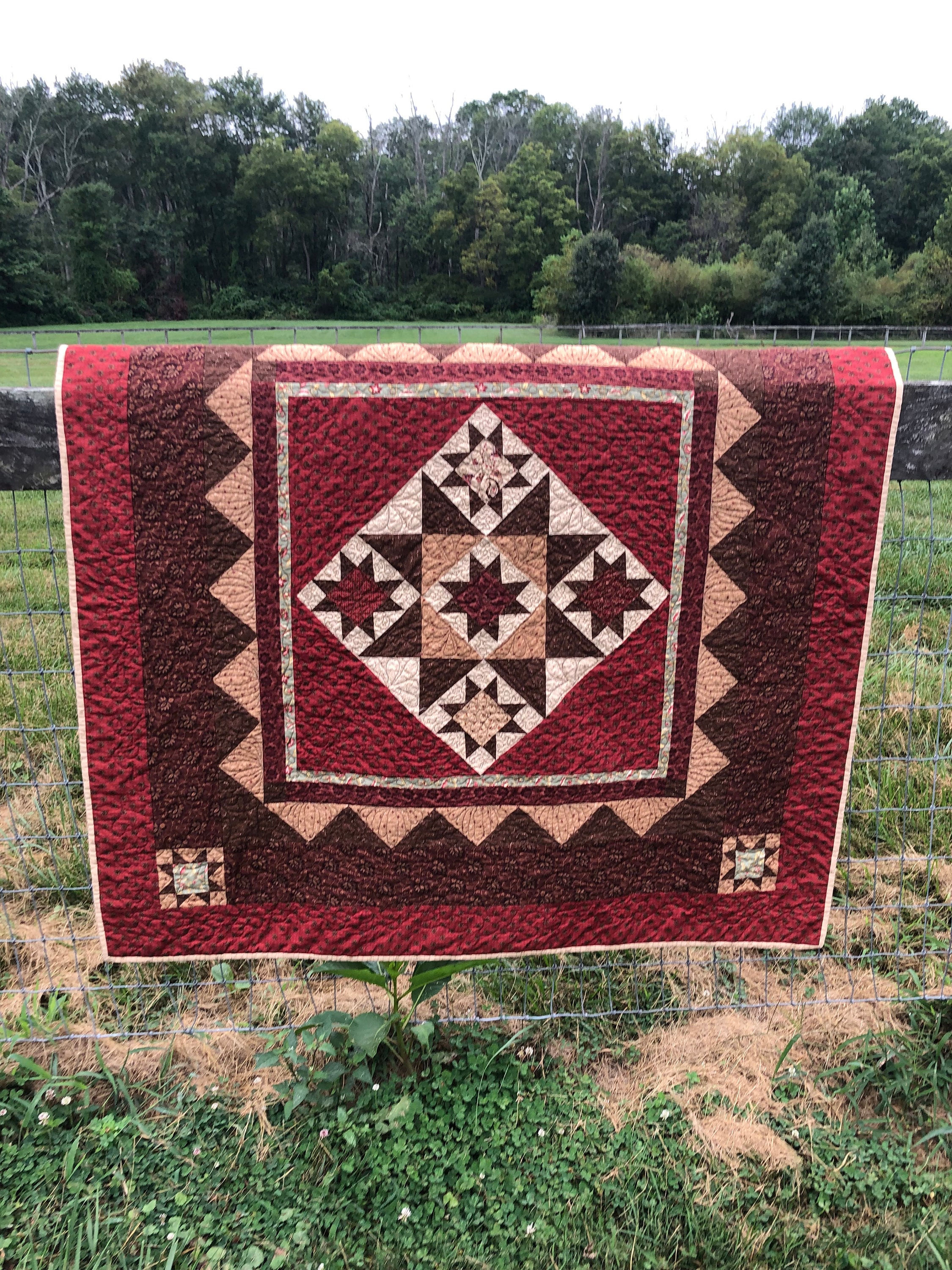Reproduction Quilt, southern Nights, 50 X 50 Marcus Fabrics redwood ...