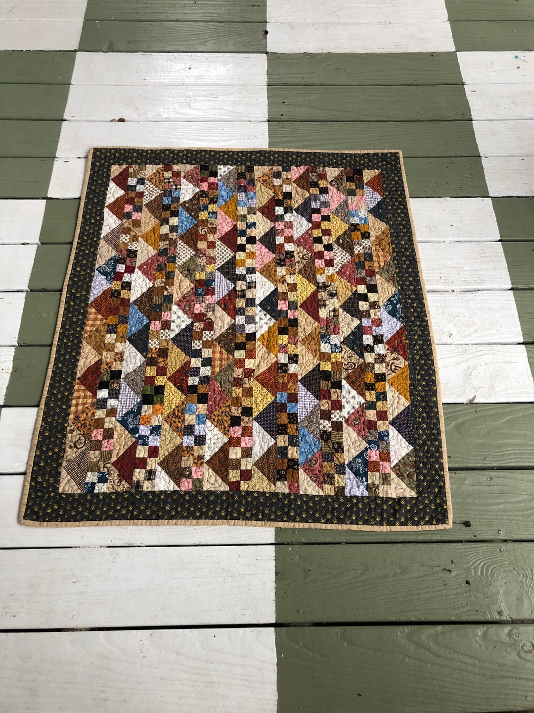 Civil War Reproduction Wall Quilt, "parlor Music", 40"x34" Browns ...