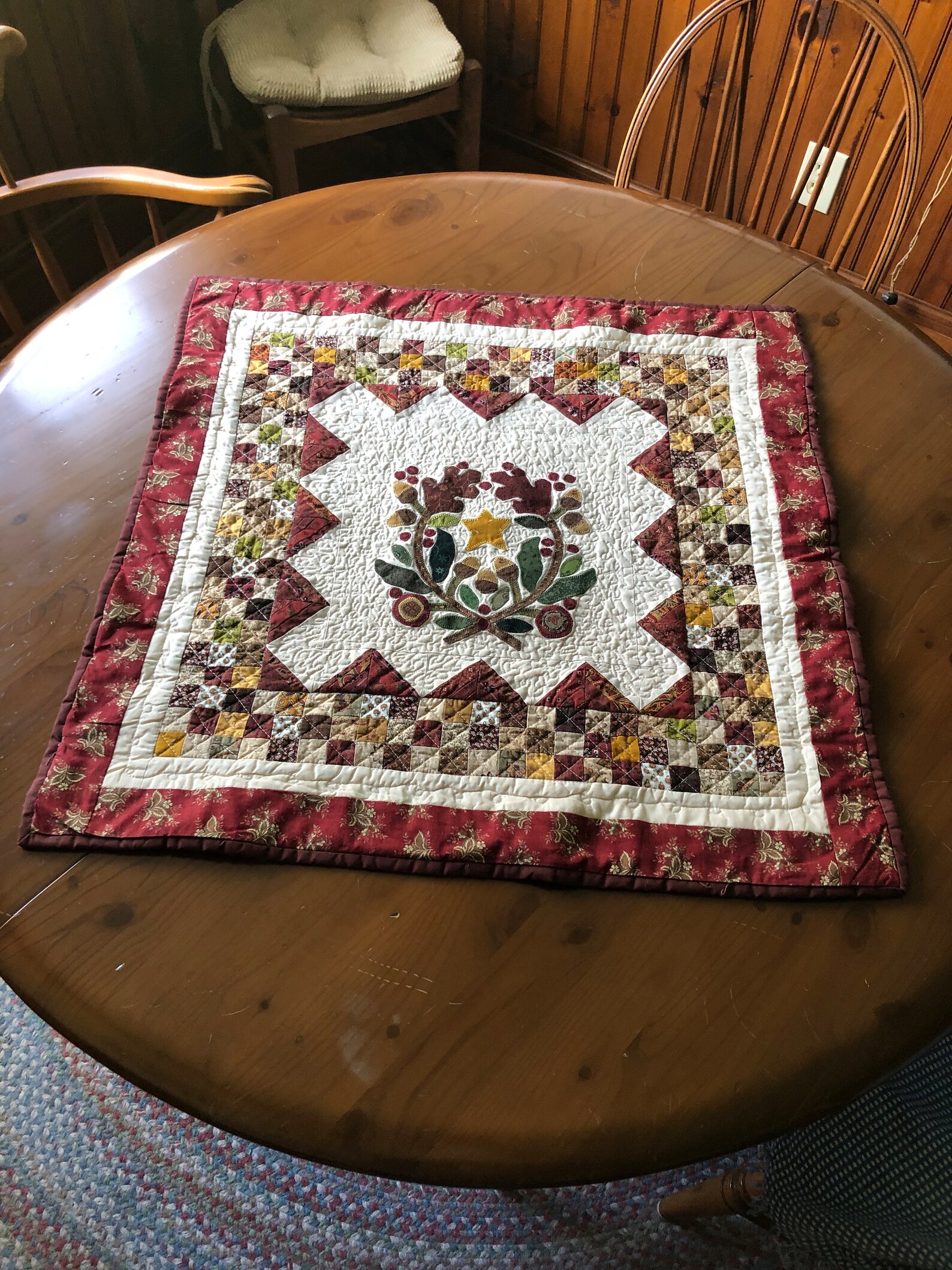 Wall Quilt or Table Topper, "autumn Bounty" 28" X 28" Reproduction ...