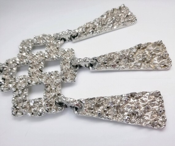 1970s Silverstone Brutalist Style Large Pendant - Gem