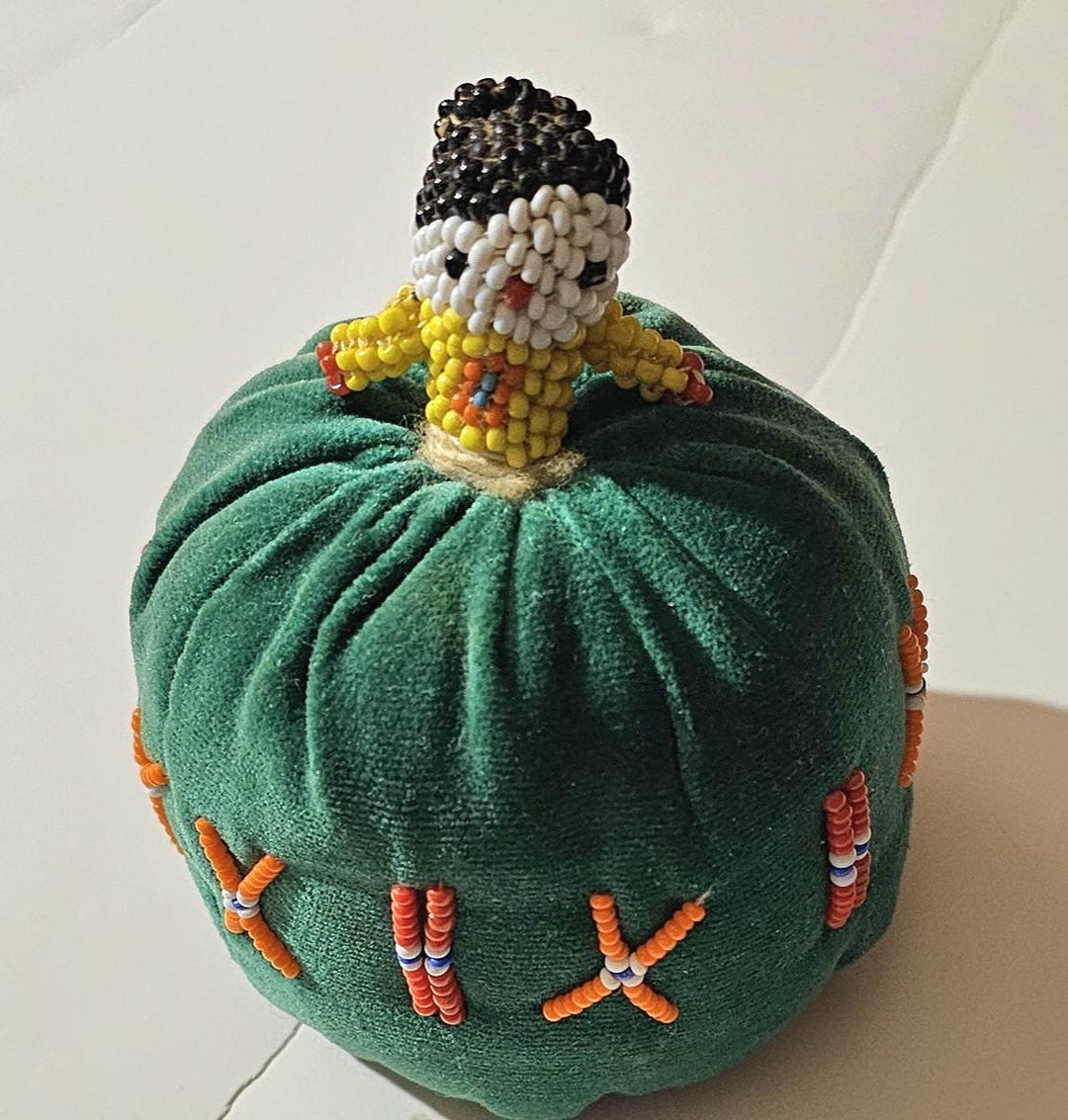 Antique Handmade Pin Cushion Doll Beaded - Etsy