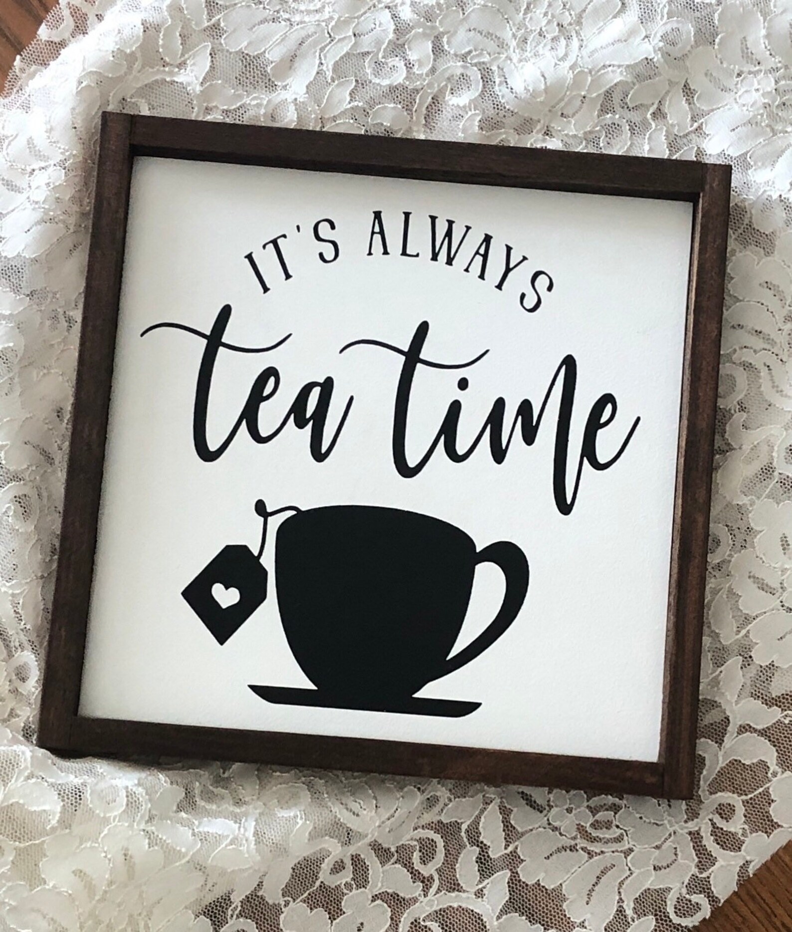 Its Always Tea Timekitchen Signpainted Rustic Signfarmhouse | Etsy