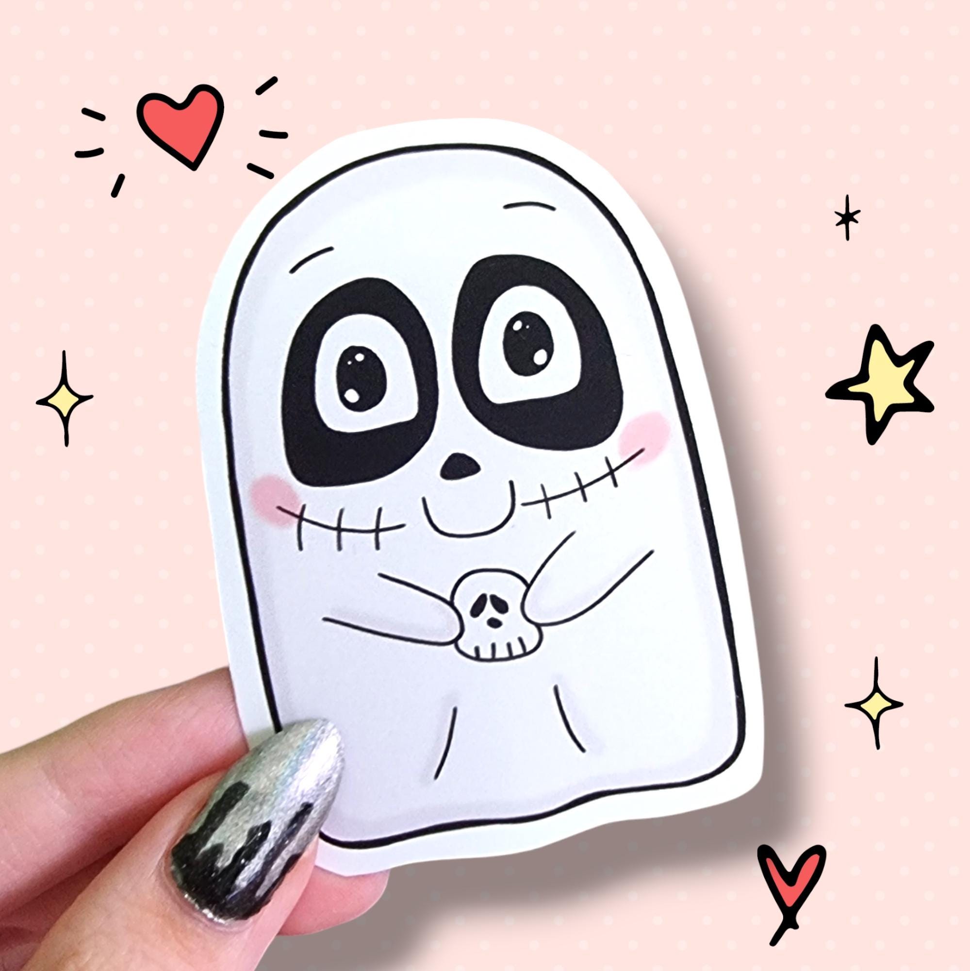 Skull Costume Benji Vinyl Sticker Cute Skull Benji Decal Halloween ...