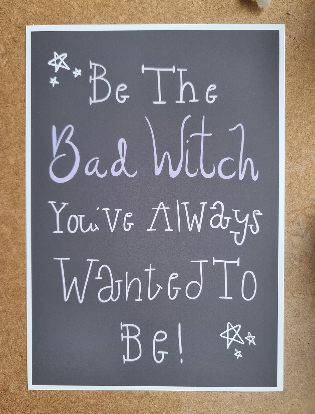 Basic Witch Art Print With Holo | Holographic Witchcraft Wall Decor ...