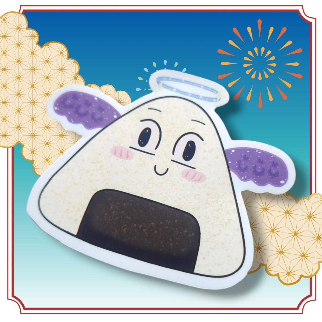 Kawaii Angel Onigiri Sticker - Japanese Food Decal for Laptops ...