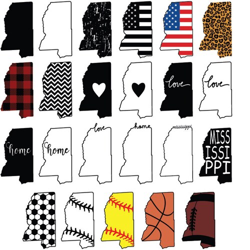 Mississippi State Flag SVG for Cricut Design Silhouette Cutter - Etsy