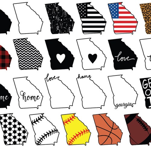 Georgia State SVG Bundle SVG Cut Files Commercial Use - Etsy