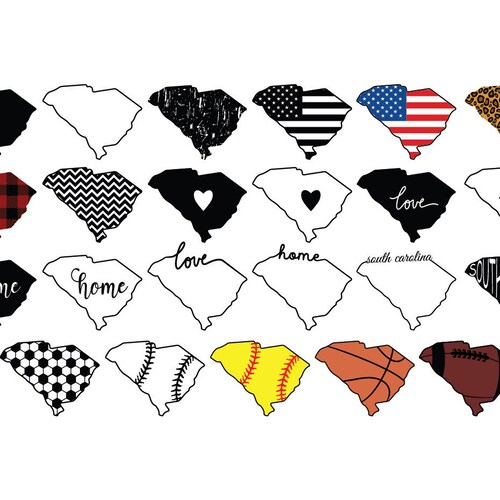 South Carolina State SVG Files South Carolina Silhouette Cut - Etsy