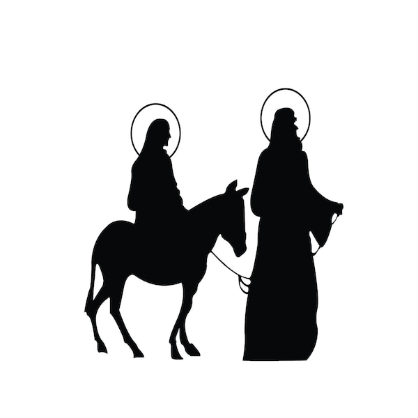 Mary and Joseph Silhouette - Etsy