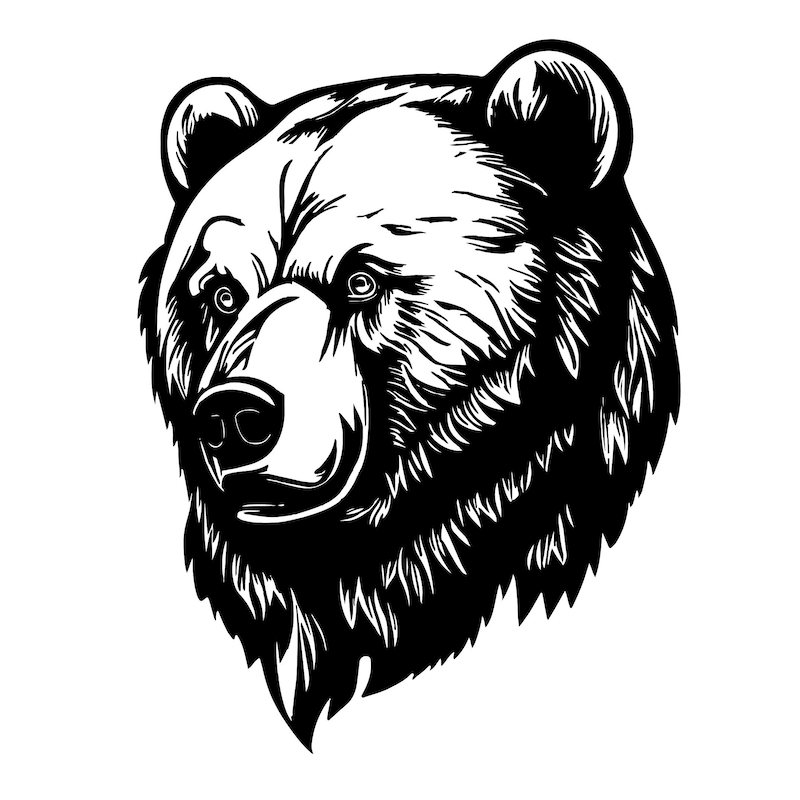 Bear Face Svg - Etsy