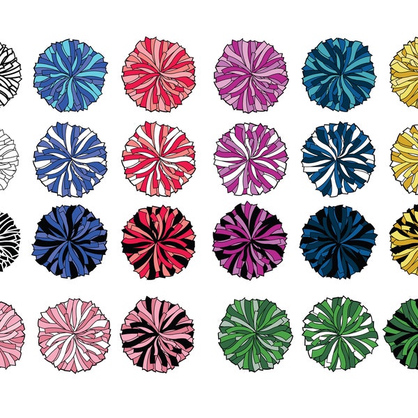 Pom Poms Clipart - Etsy