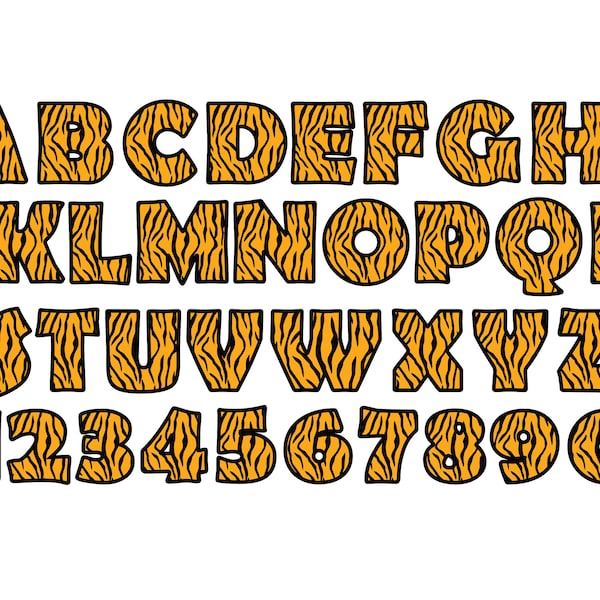 Tiger Font Svg - Etsy