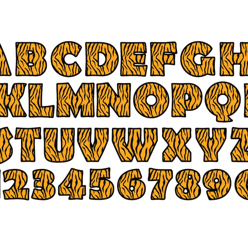 Tiger Font Svg - Etsy