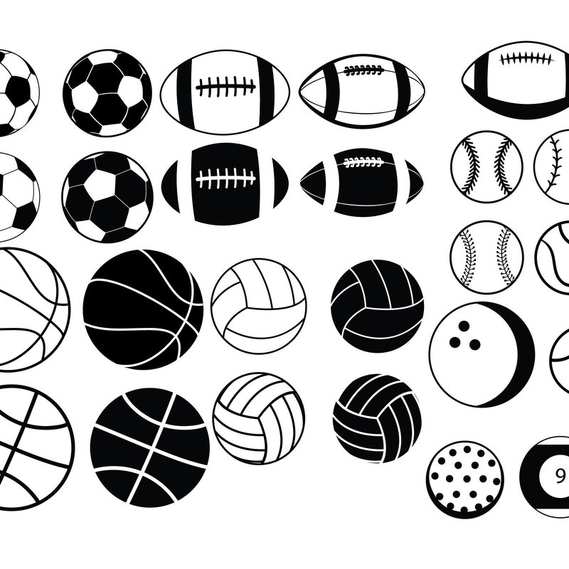 Sports Balls Svg - Etsy
