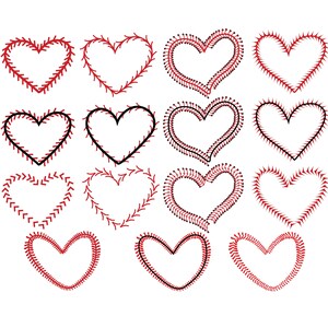 BASEBALL HEART STITCHES Svg, Baseball Heart Clipart, Baseball Heart ...