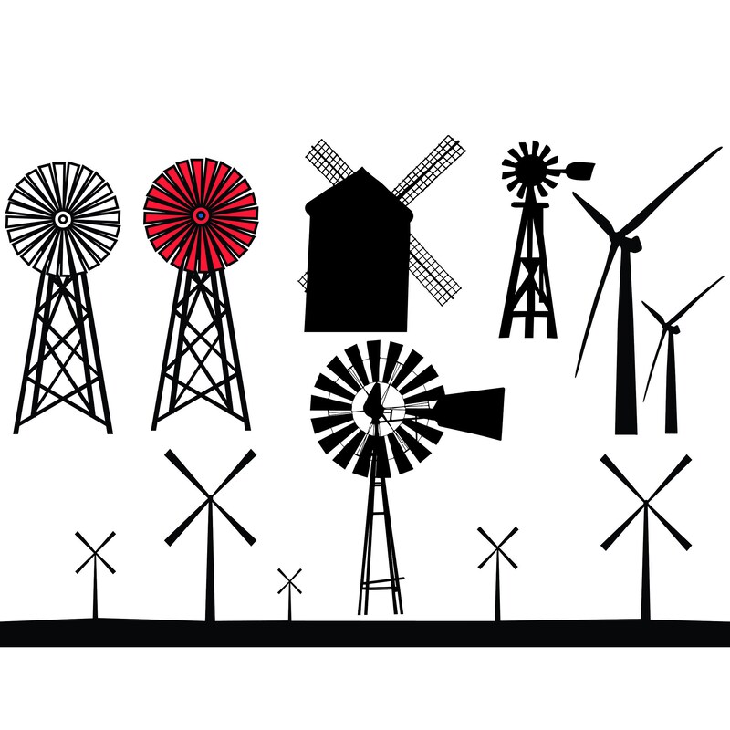 Windmill Svg - Etsy