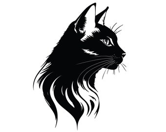 Cat Face Side View Drawing