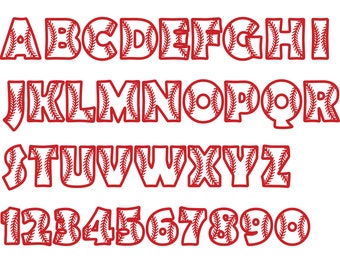 Baseball stitch font | Etsy