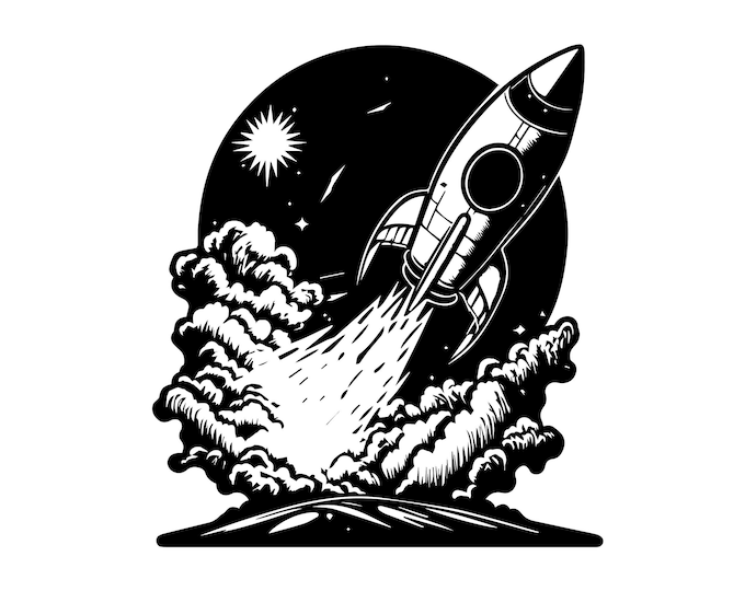 Space Rocket Launch SVG, Rocketship SVG, Spaceship SVG, Rocket Svg ...